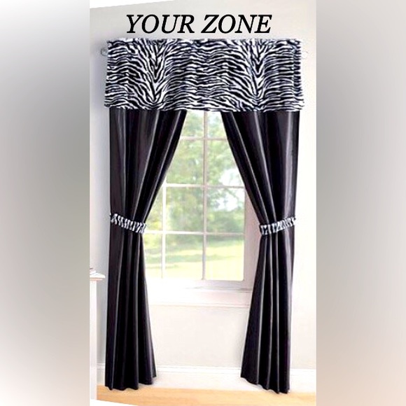 your zone | Accents | 5pcyour Zone Blackwhite Zebra Curtain Panels With ...